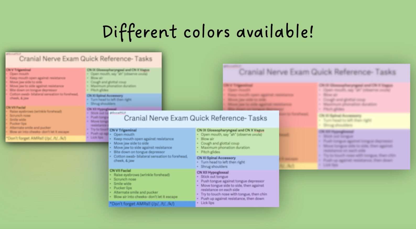 Cranial Nerve Exam Quick Reference Guide for Slps - Etsy