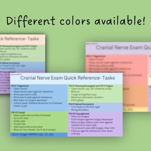 Cranial Nerve Exam Quick Reference Guide for Slps - Etsy