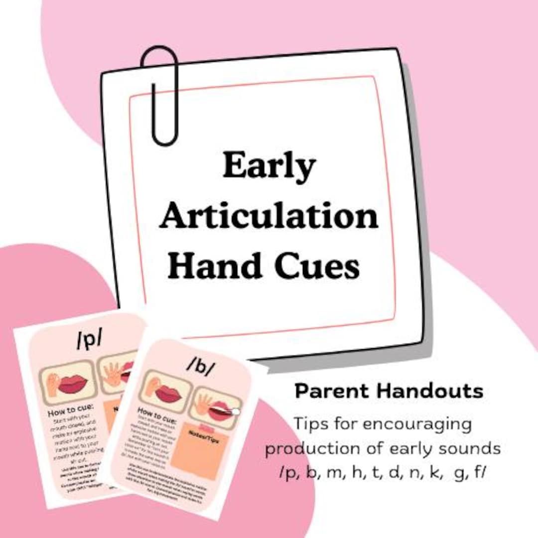 Parent Handouts Early Articulation Speech Therapy Hand Cues and Model ...