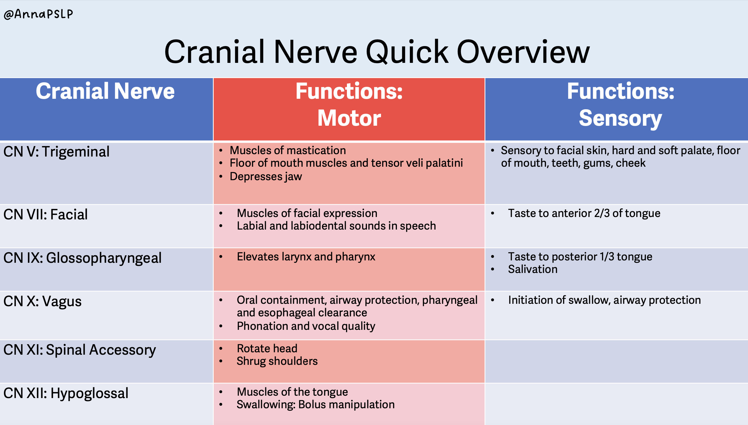 Cranial Nerve Exam Quick Reference Guide for Slps - Etsy