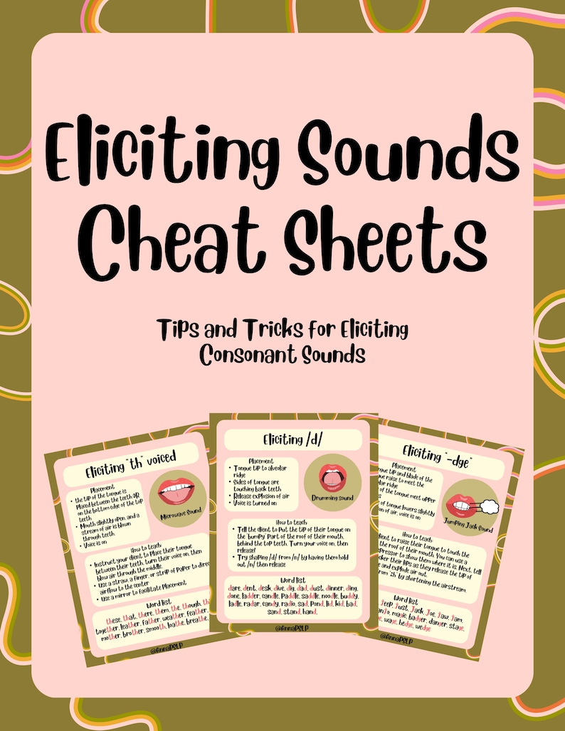 Eliciting Sounds Cheat Sheet for Speech Therapy- Consonants SLP - Etsy