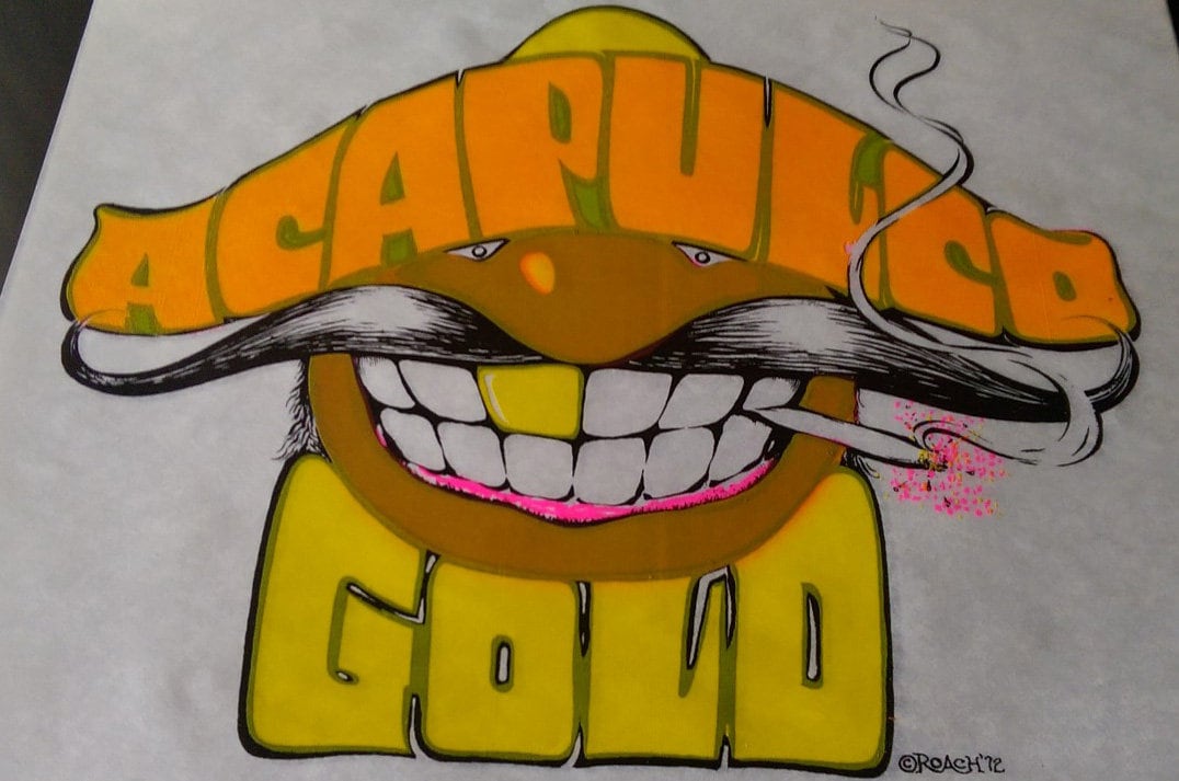Vintage "acapulco Gold" Roach Heat Transfer Original Full Color 1972 3 ...