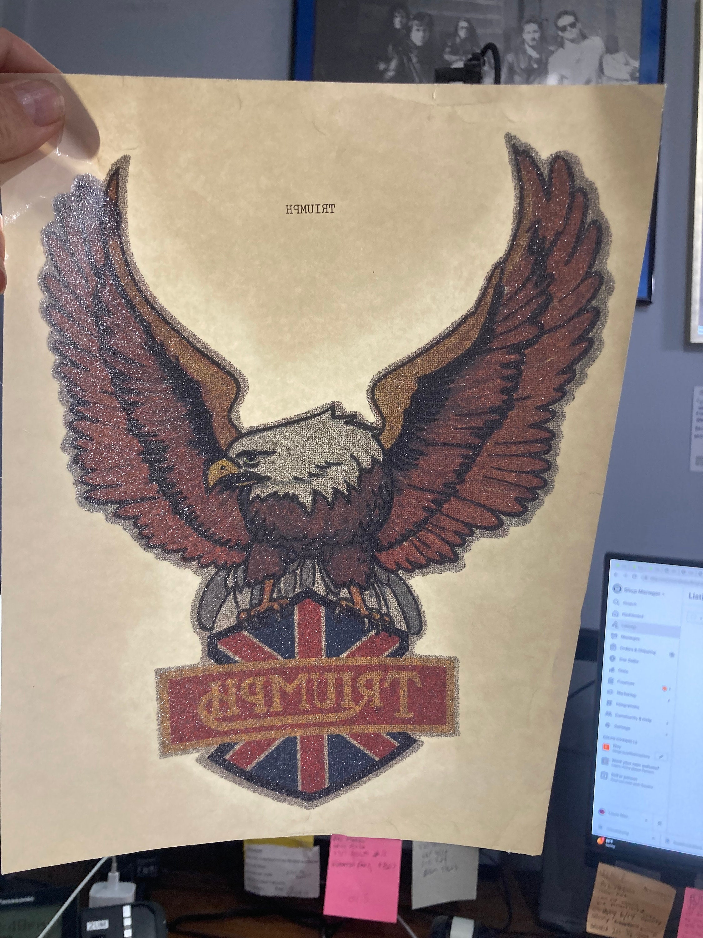 Triumph Motorcycle Full Color Metallic Heat Transfer - Etsy