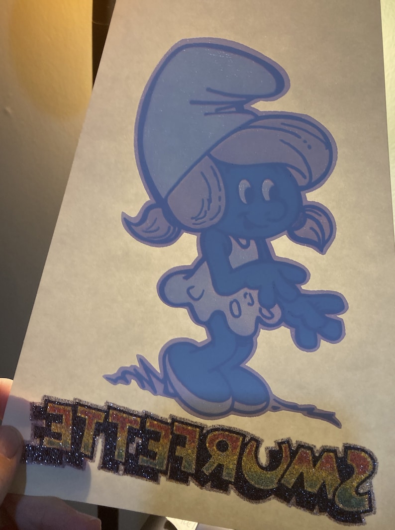 SMURFETTE Rare Vintage Glitter Full Color Heat Transfer - Etsy