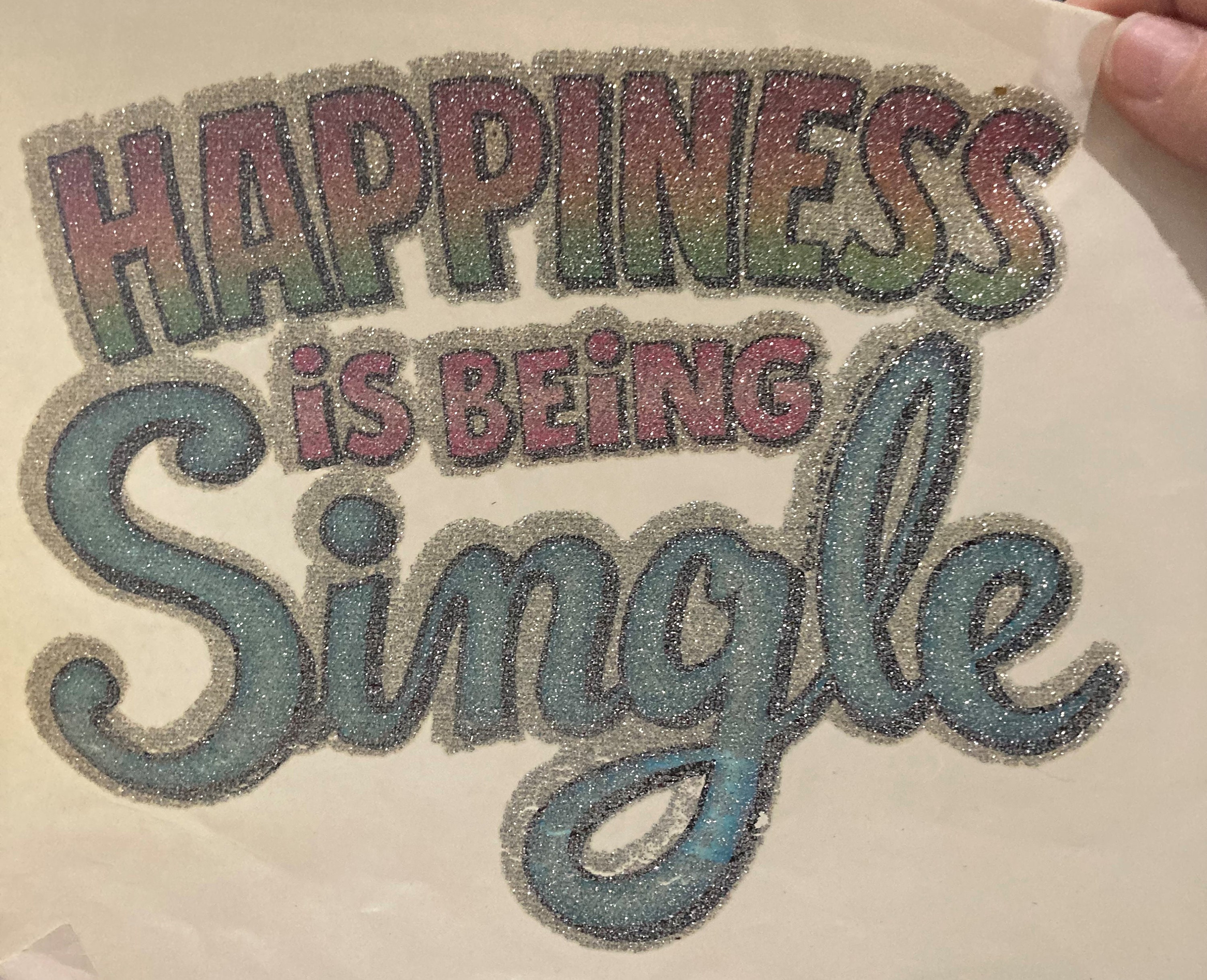 Rare Vintage "happiness is Being Single" Iron on Heat Transfer Full ...