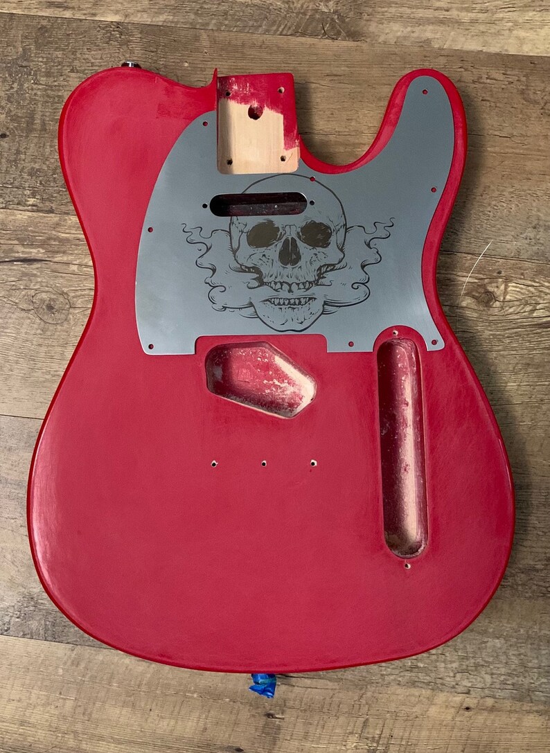 Smoking Skull Standard Telecaster, Engraved Steel, 8-hole Pickguard - Etsy