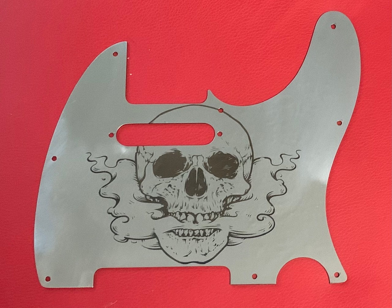 Smoking Skull Standard Telecaster, Engraved Steel, 8-hole Pickguard - Etsy