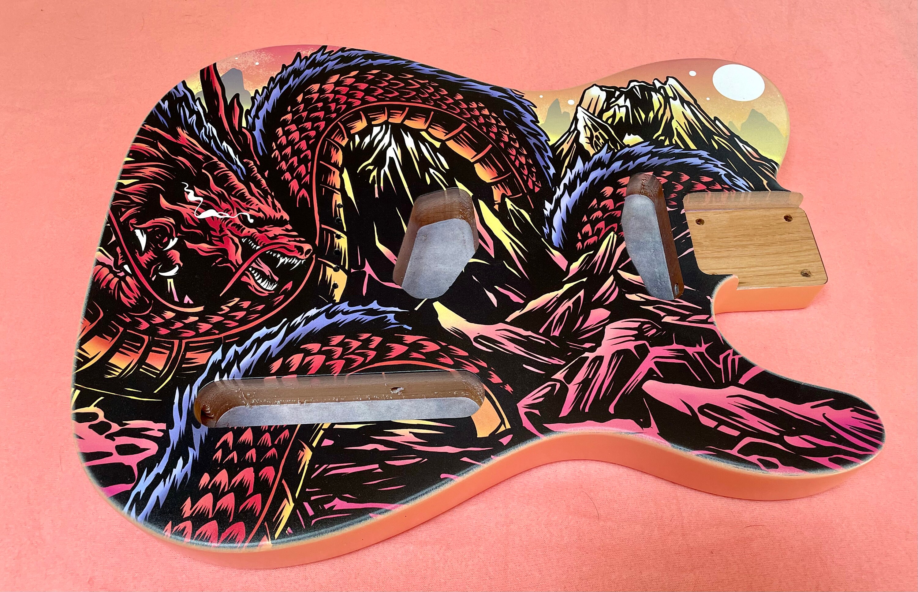 Red Dragon Custom UV Ink Printed Telecaster Body - Etsy