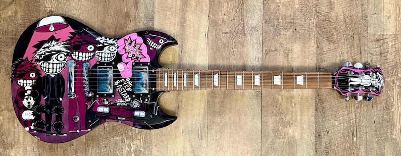 Custom Hand-painted SG Style Guitar - Inspired by Green Day's "one-eyed ...