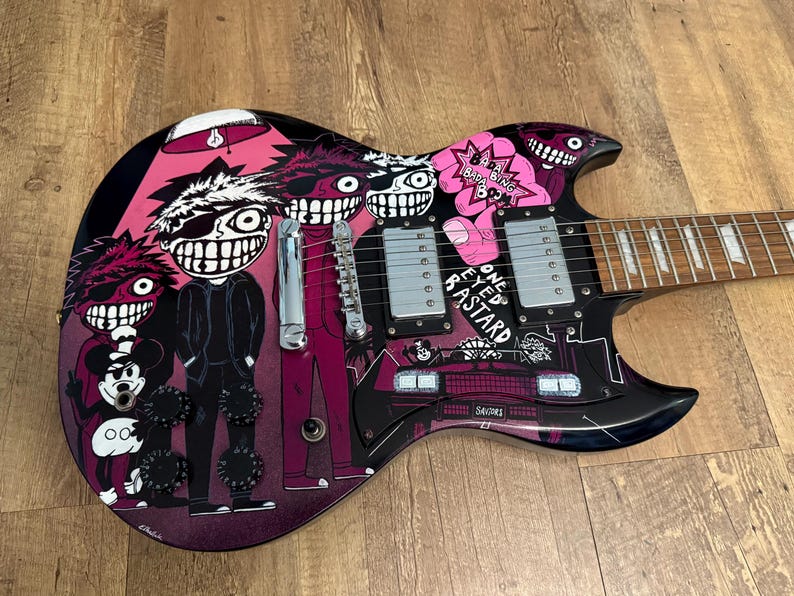 Custom Hand-painted SG Style Guitar - Inspired by Green Day's "one-eyed ...