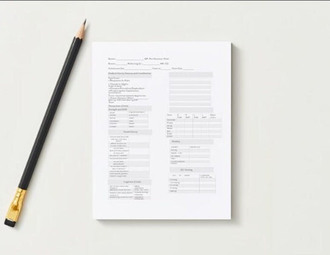 Occupational Therapy Adult Evaluation Checklist/template (chart Review ...