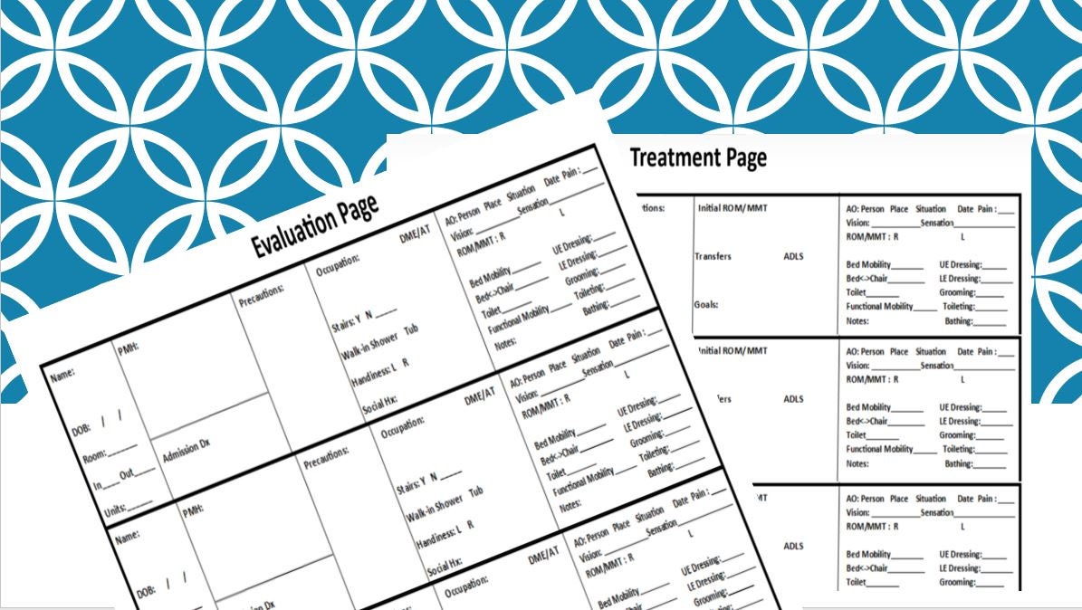 PT Acute Care/ Inpatient Chart Review Template | Etsy