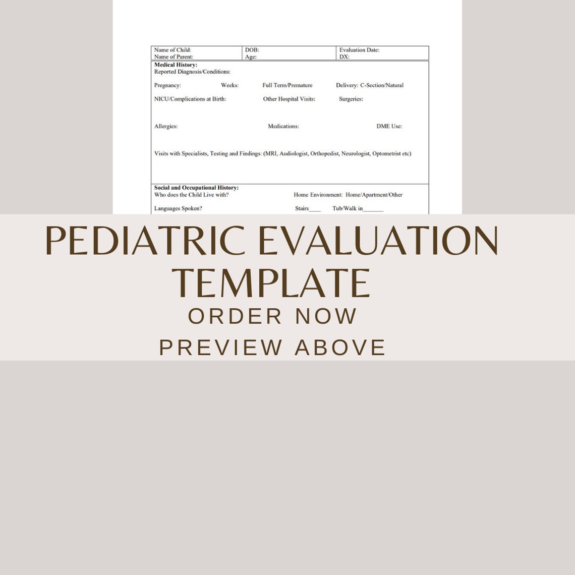 Pediatric Occupational Therapy Evaluation Cheat Sheet/chart Review ...
