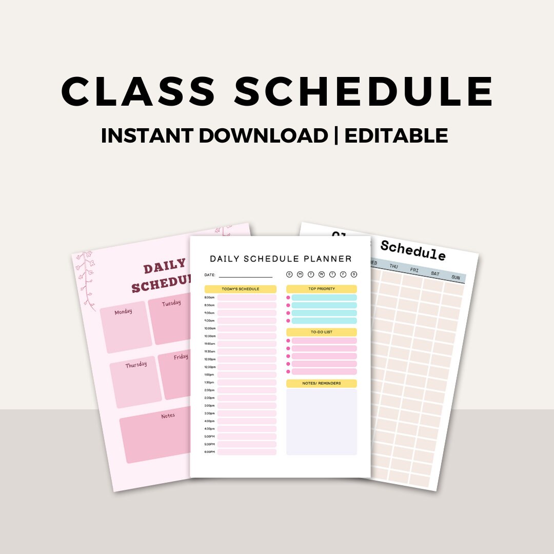 Class Schedule, Study Routine, Study Planner, Time Management, Student ...