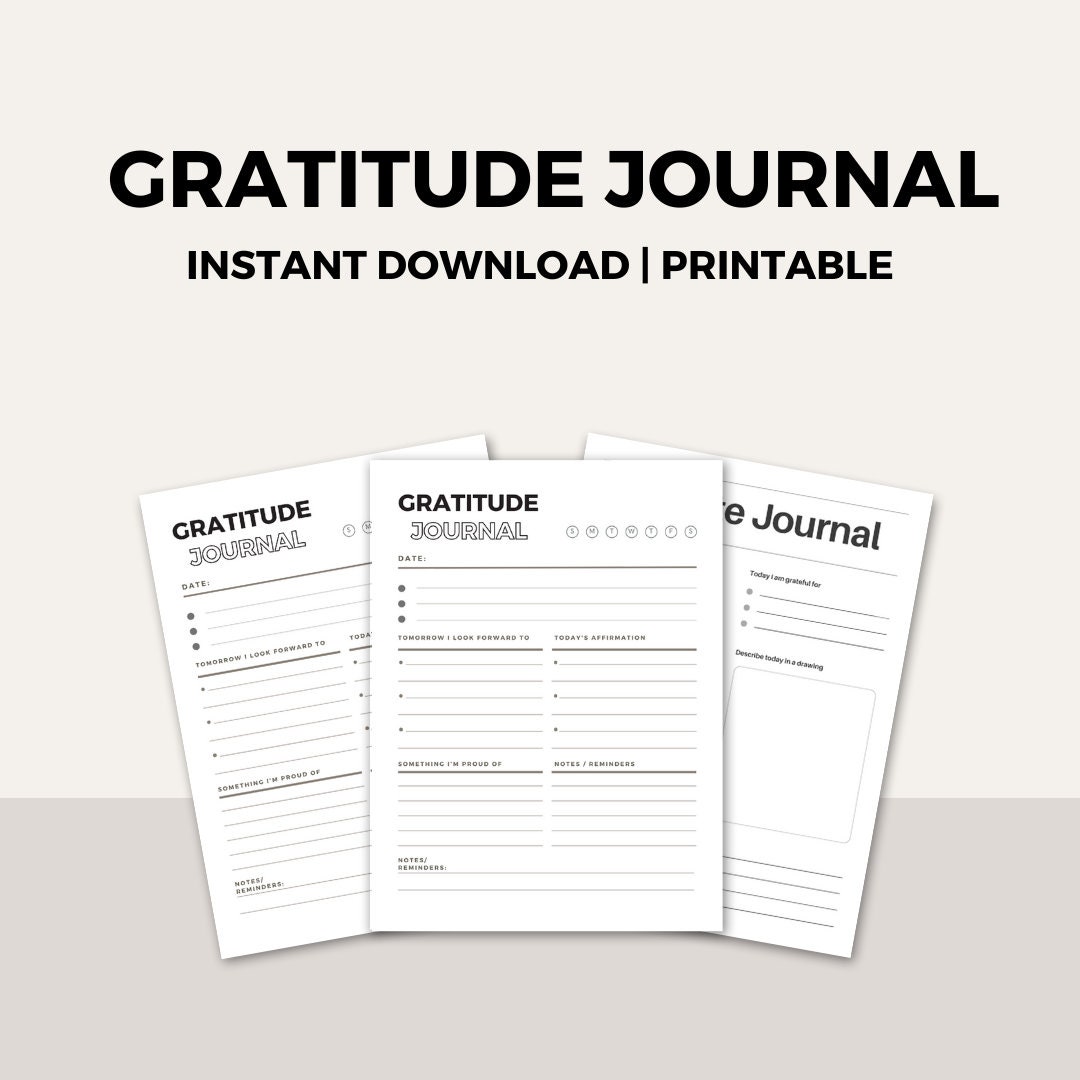 Gratitude Journal, Mindfulness Planner, Thankful Thoughts, Positive ...