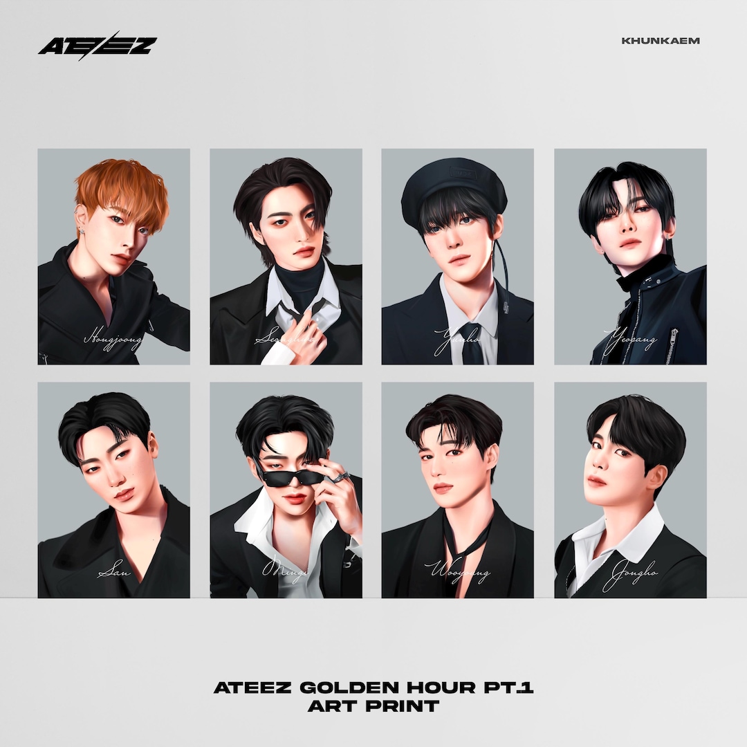 ATEEZ Golden Hour Pt.1 Fan Art Prints (K-POP Fanart, Digital Fanart) - Etsy