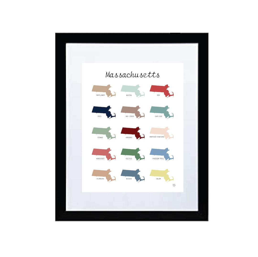 Massachusetts Color Palette Art Print - Etsy UK