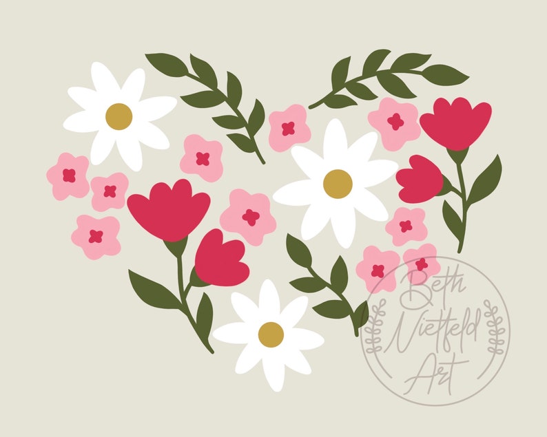Floral Heart Paint by Number Kit | DIY Valentine’s Day Art - Etsy