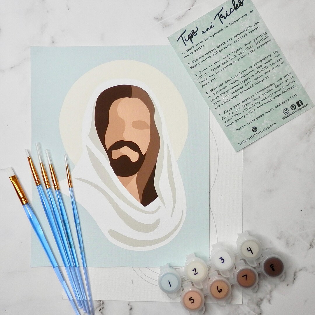 Savior Redeemer | Jesus Paint by Number Kit - Etsy