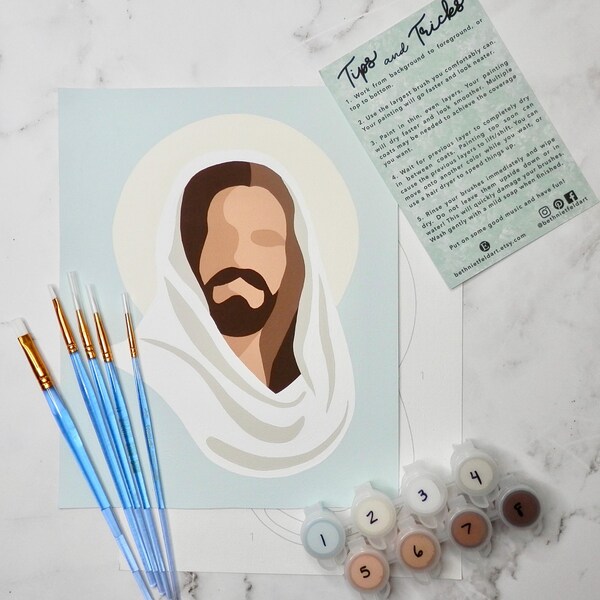 Jesus Paint by Number - Etsy
