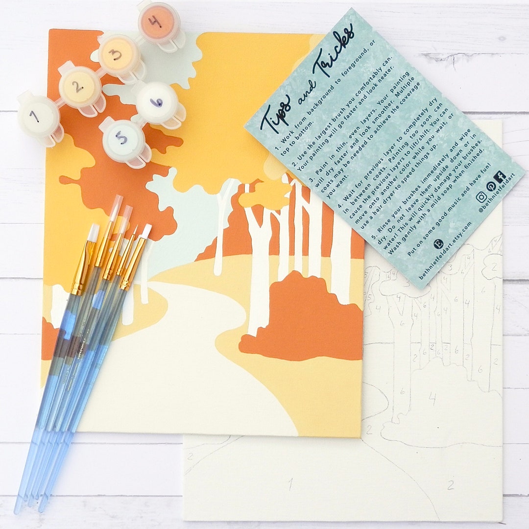Autumn Forest Paint by Number Kit | DIY Seasonal Art - Etsy