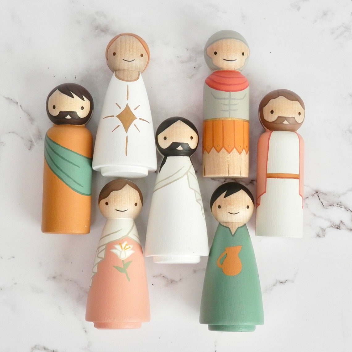 Peg Doll Easter Creche | Full Size | Seven Piece Resurrection Set | He ...