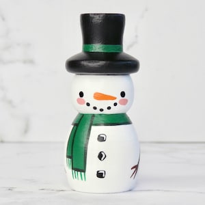 Snowman Peg Doll, 2.5” | Wooden Christmas Ornament - Etsy