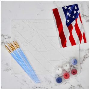 American Flag Paint by Number Kit | DIY Patriotic Art - Etsy