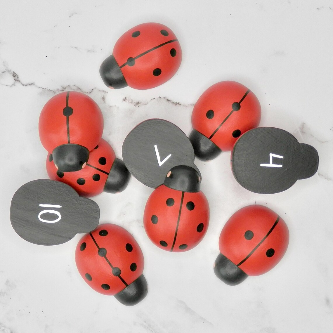 Counting Ladybugs | Wooden Nature Toys - Etsy