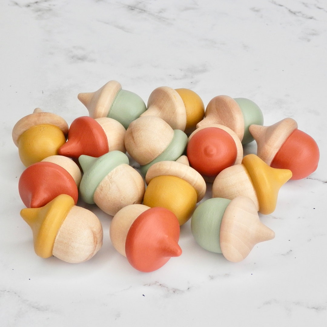 Wooden Acorns Set of 10 | Loose Parts | Sensory and Sorting Play - Etsy
