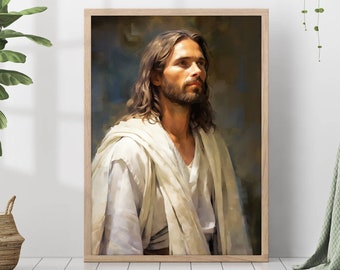 Jesus Teaching Children Watercolor Wall Art Poster Minimal Modern Holy ...