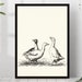 Vintage Geese Pencil Sketch Print Line Art Goose Ducks Drawing Canvas ...