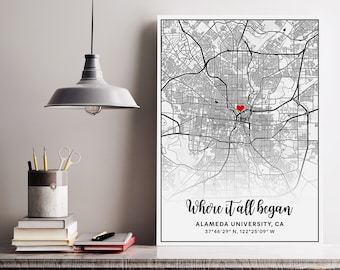 First Date Map Frame - Etsy