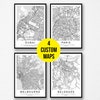 Hometown Street Map Poster Custom City Map Art Print Frame Canvas ...