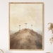 Three Crosses Minimal Modern Boho Christian Wall Art Poster Print ...