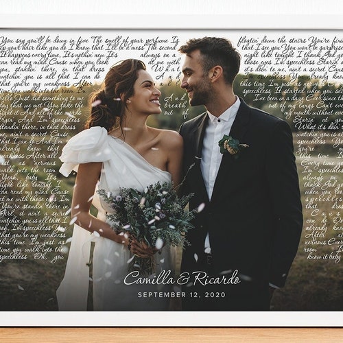 Wedding Song Lyrics With Photo Personalized First Dance - Etsy