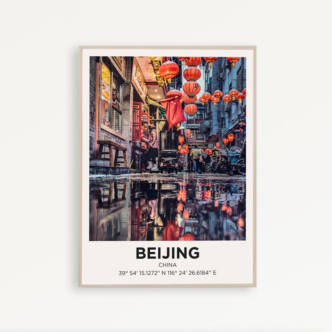 Beijing Travel Poster China Wall Art Trendy Gift Eclectic Vibrant Print ...