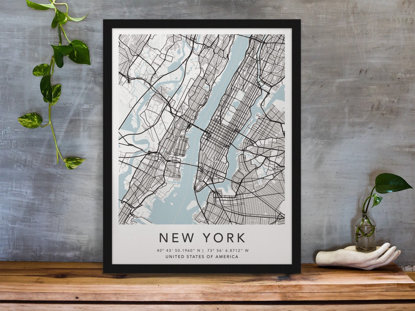 Hometown Street Map Poster Custom City Map Art Print Frame Canvas ...