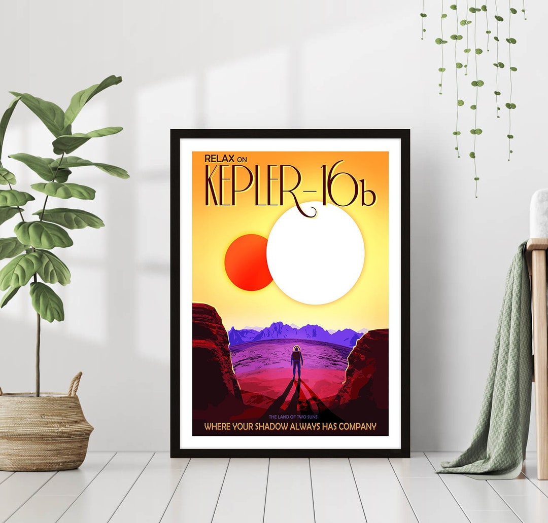 Kepler 16b NASA Space X Travel Planet Poster Wall Art Canvas Print ...