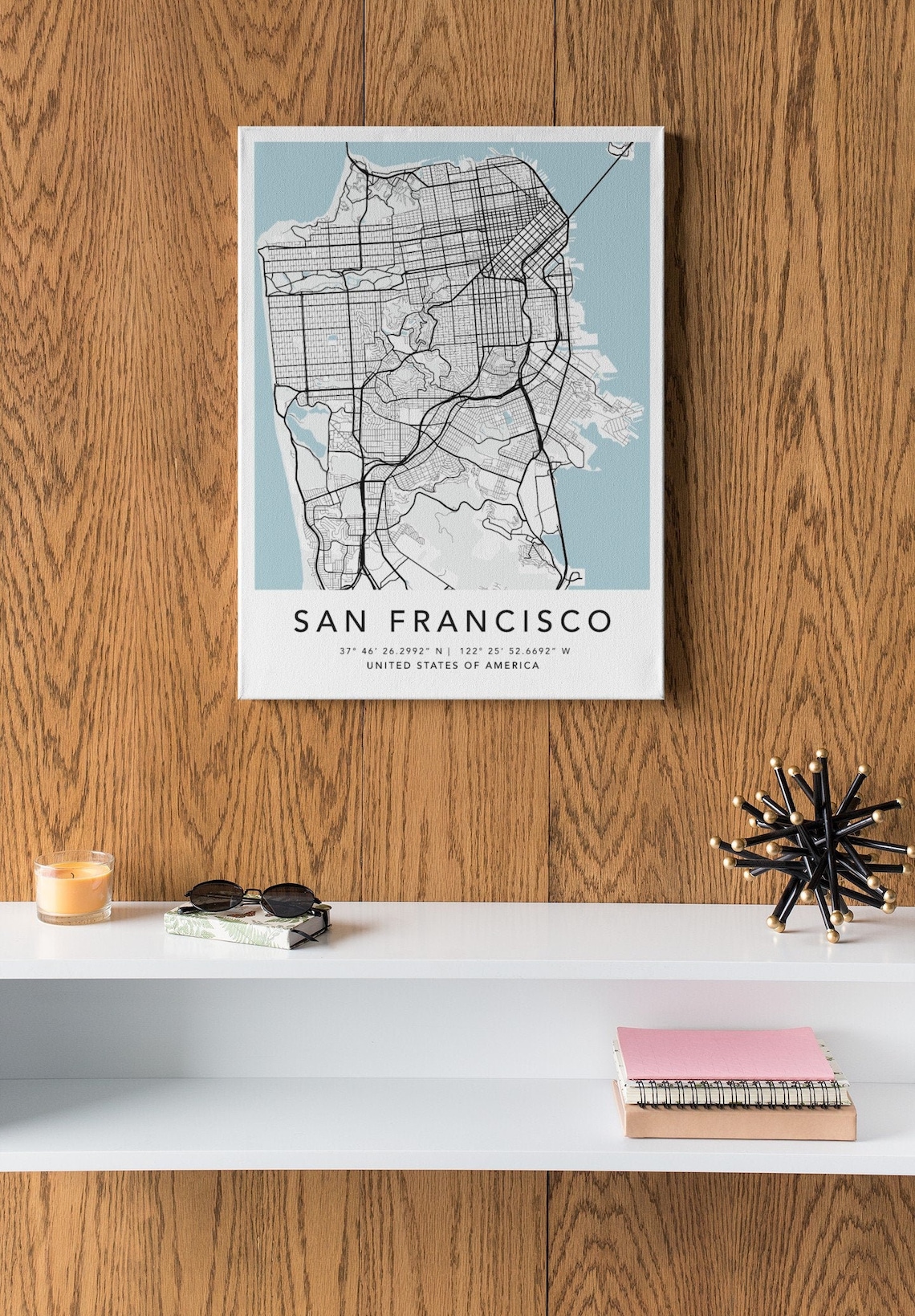Hometown Street Map Poster Custom City Map Art Print Frame Canvas ...