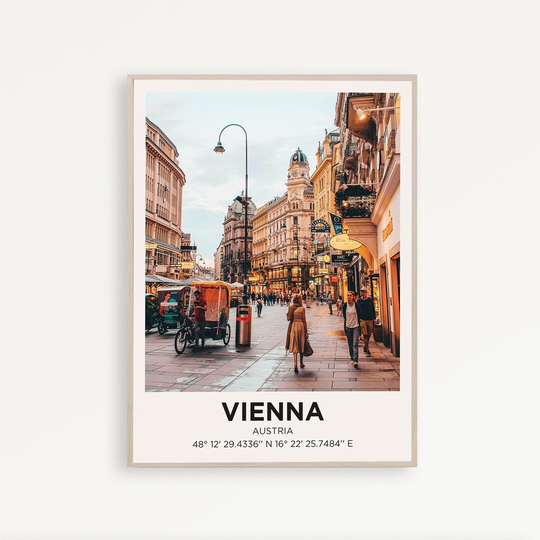 Vienna Travel Poster Austria Wall Art Trendy Gift Eclectic Vibrant ...