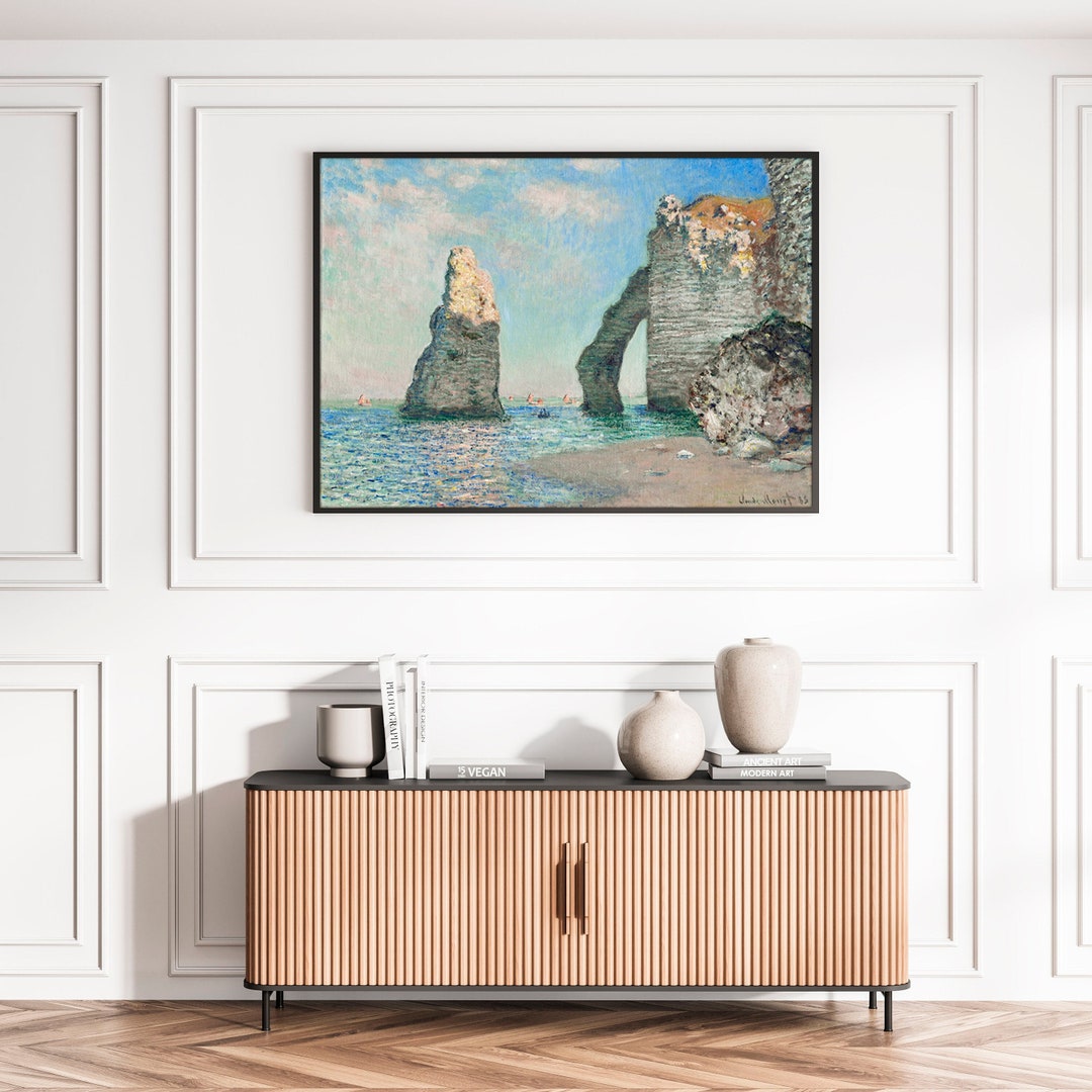 Claude Monet the Cliffs at Étretat Vintage Reproduction Oil Painting ...