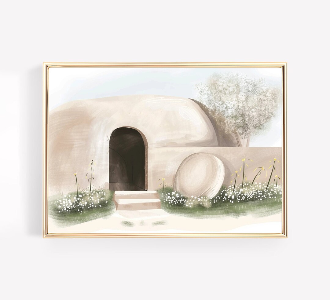 Easter Jesus Resurrection Poster Baptized Holy Bible He is Risen Print ...