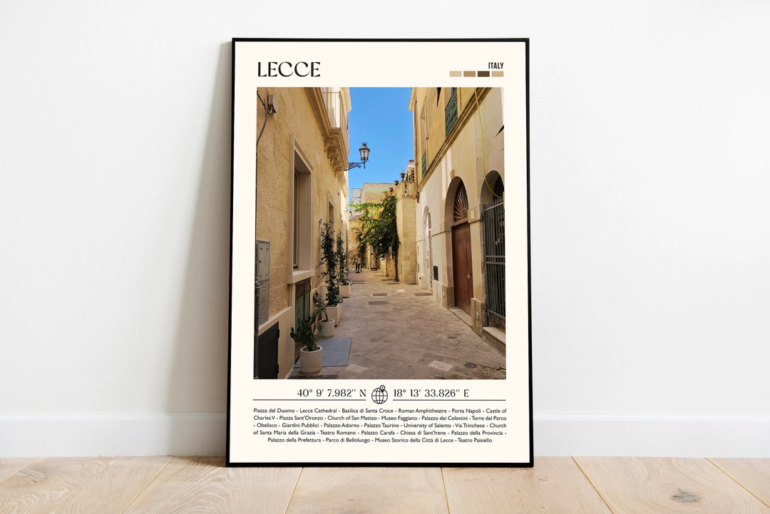 Lecce Print Italy Travel Poster Gift Eclectic Vibrant Print Trendy ...