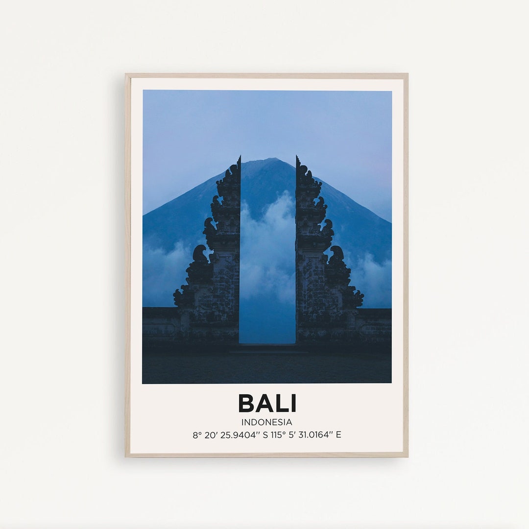 Bali Travel Poster Indonesia Wall Art Trendy Gift Eclectic Vibrant ...