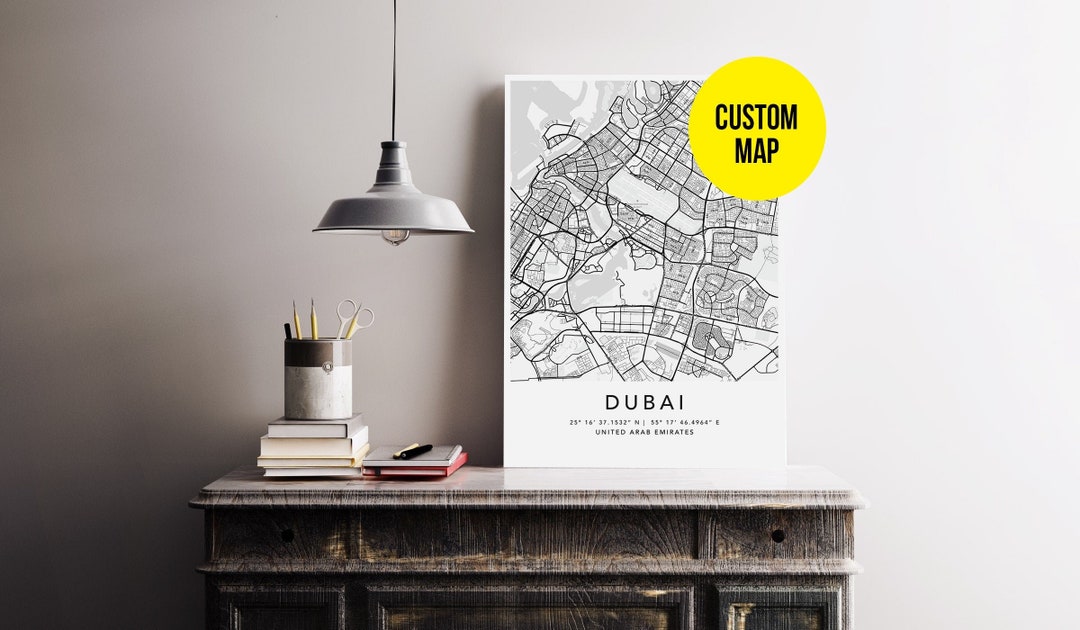 Hometown Street Map Poster Custom City Map Art Print Frame Canvas ...