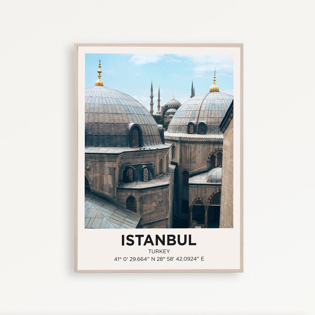Istanbul Travel Poster Turkey Wall Art Trendy Gift Eclectic Vibrant ...