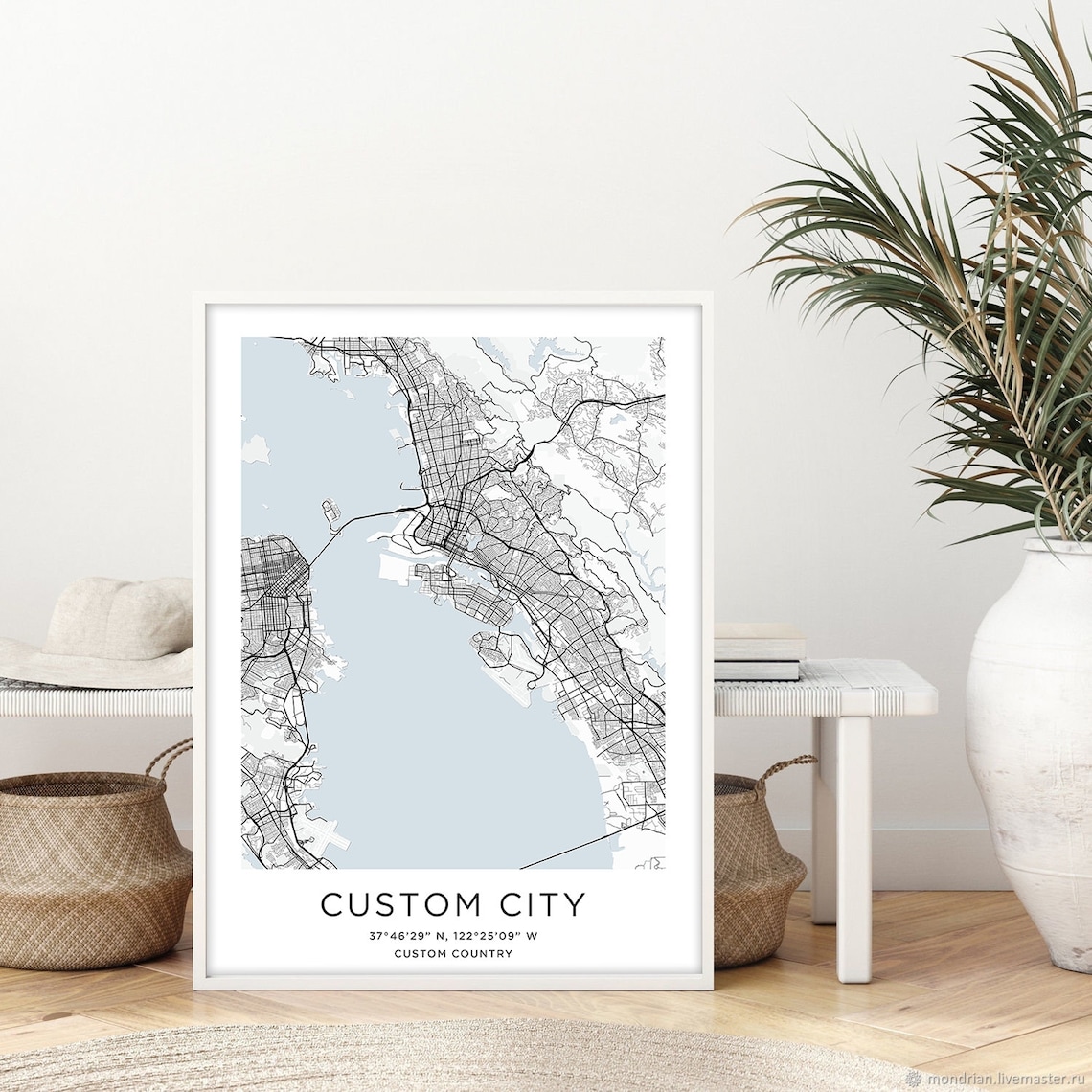 Hometown Street Map Poster Custom City Map Art Print and Frame Canvas ...