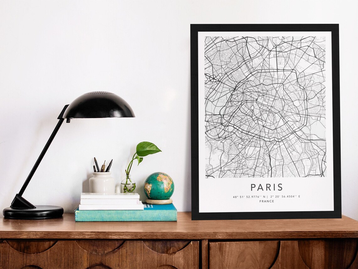 Hometown Street Map Poster Custom City Map Art Print Frame Canvas ...