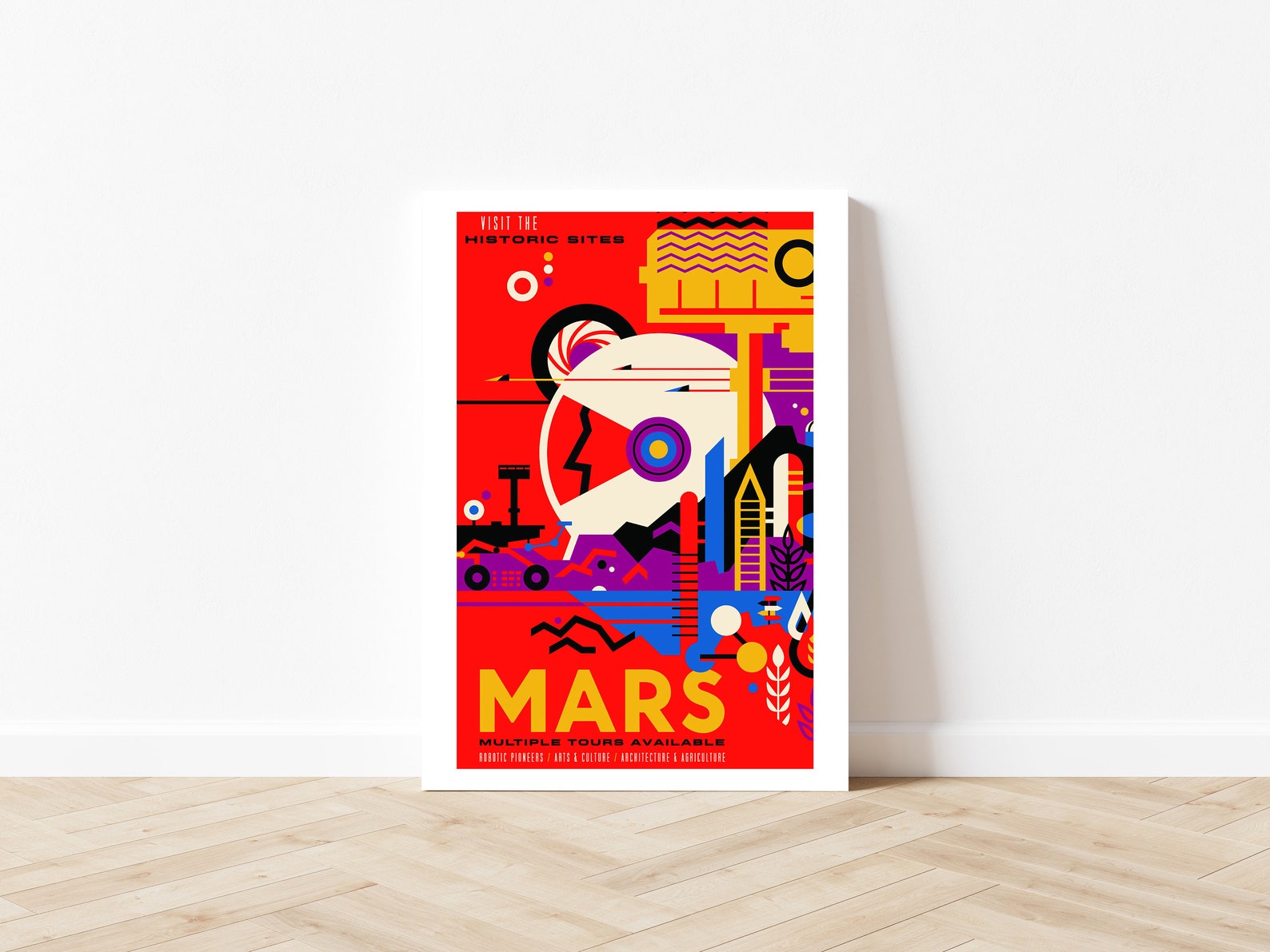 NASA Mars Planet Poster Retro Vintage Art Canvas Print Frame Science ...
